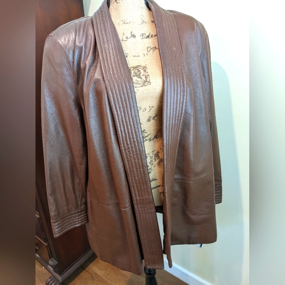 Lord & Taylor | Jackets & Coats | Lord Taylor Vintage 98s Brown Leather ...